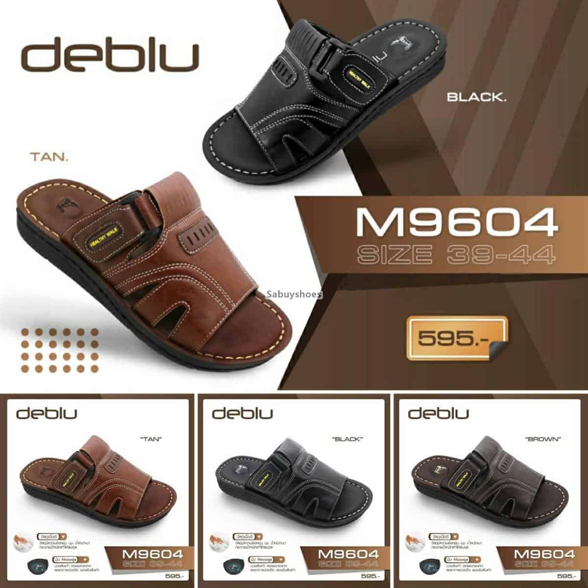 รองเท้าสวมชายเย็บขอบ ยี่ห้อเดอบูล deblu M9604 - Sabuyshoes.com